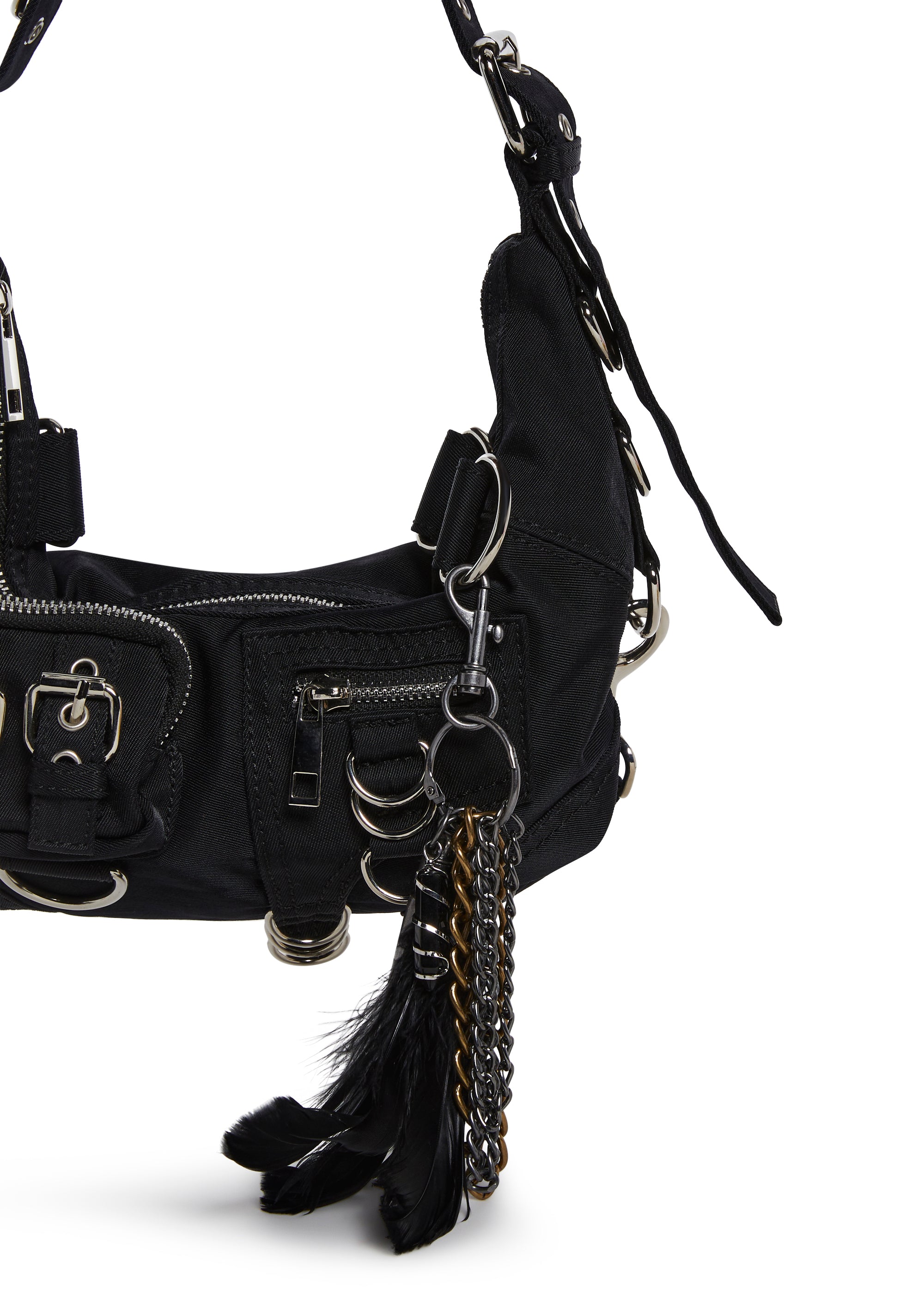 Feather Chainlink Gemstone Keychain - Multi – Dolls Kill