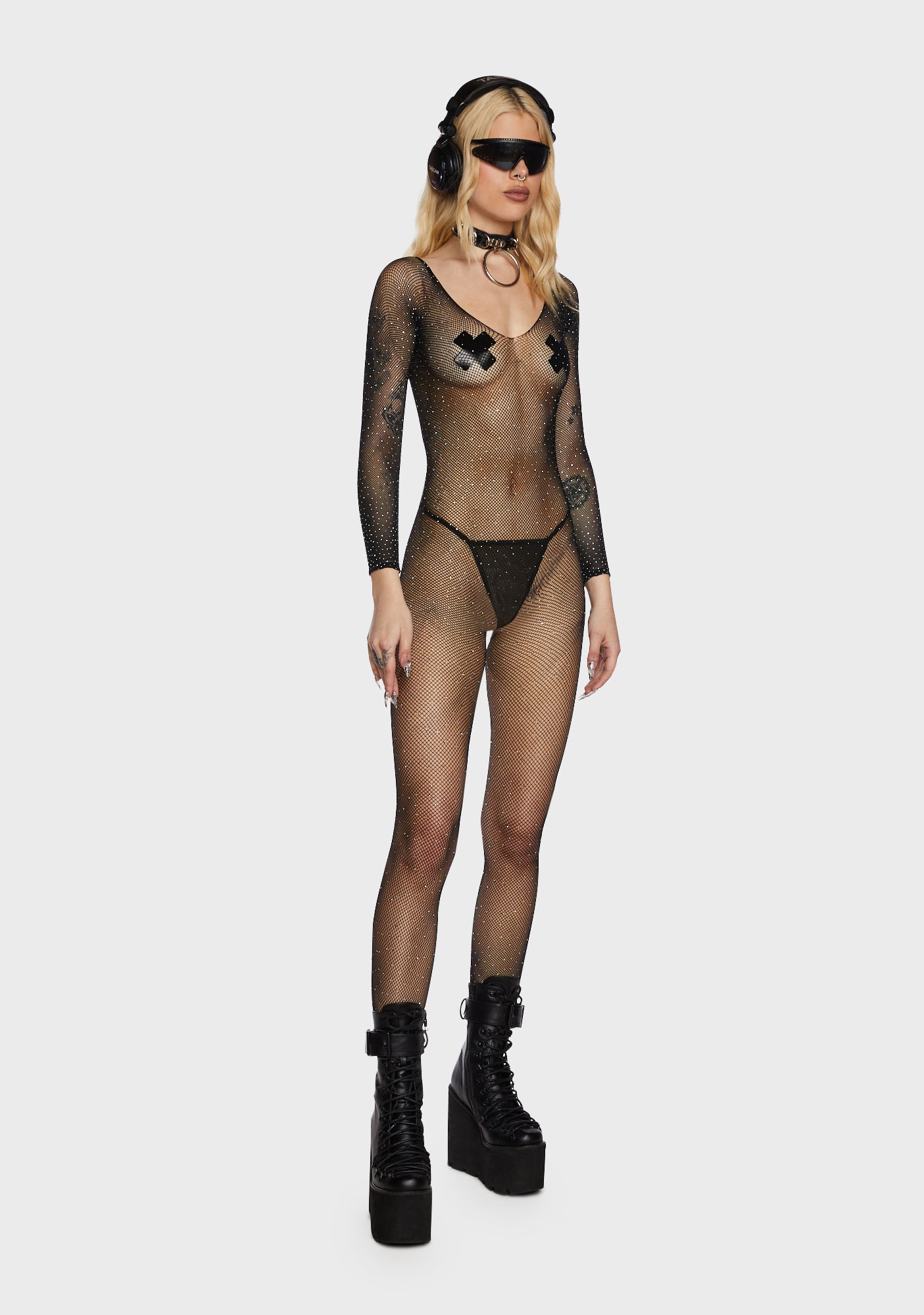 Catsuit fishnet store