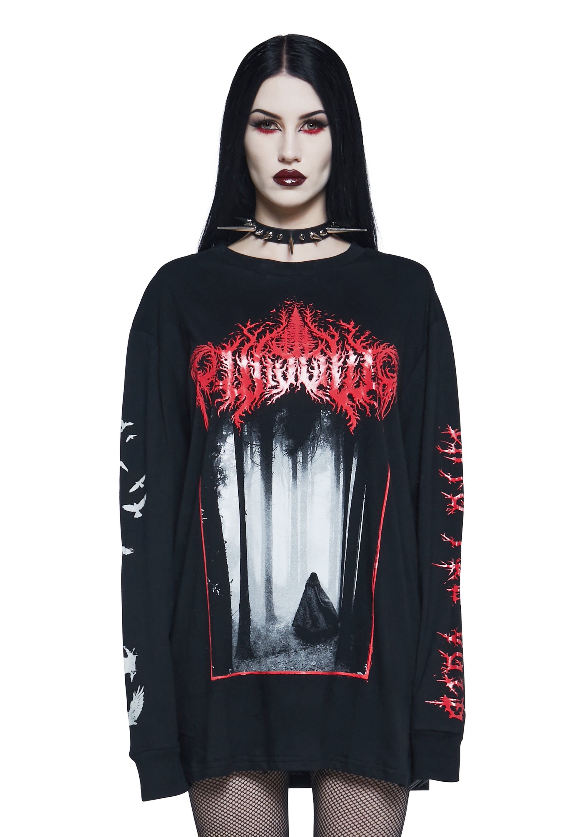 Widow Into The Void Long Sleeve Forest Graphic Tee – Dolls Kill