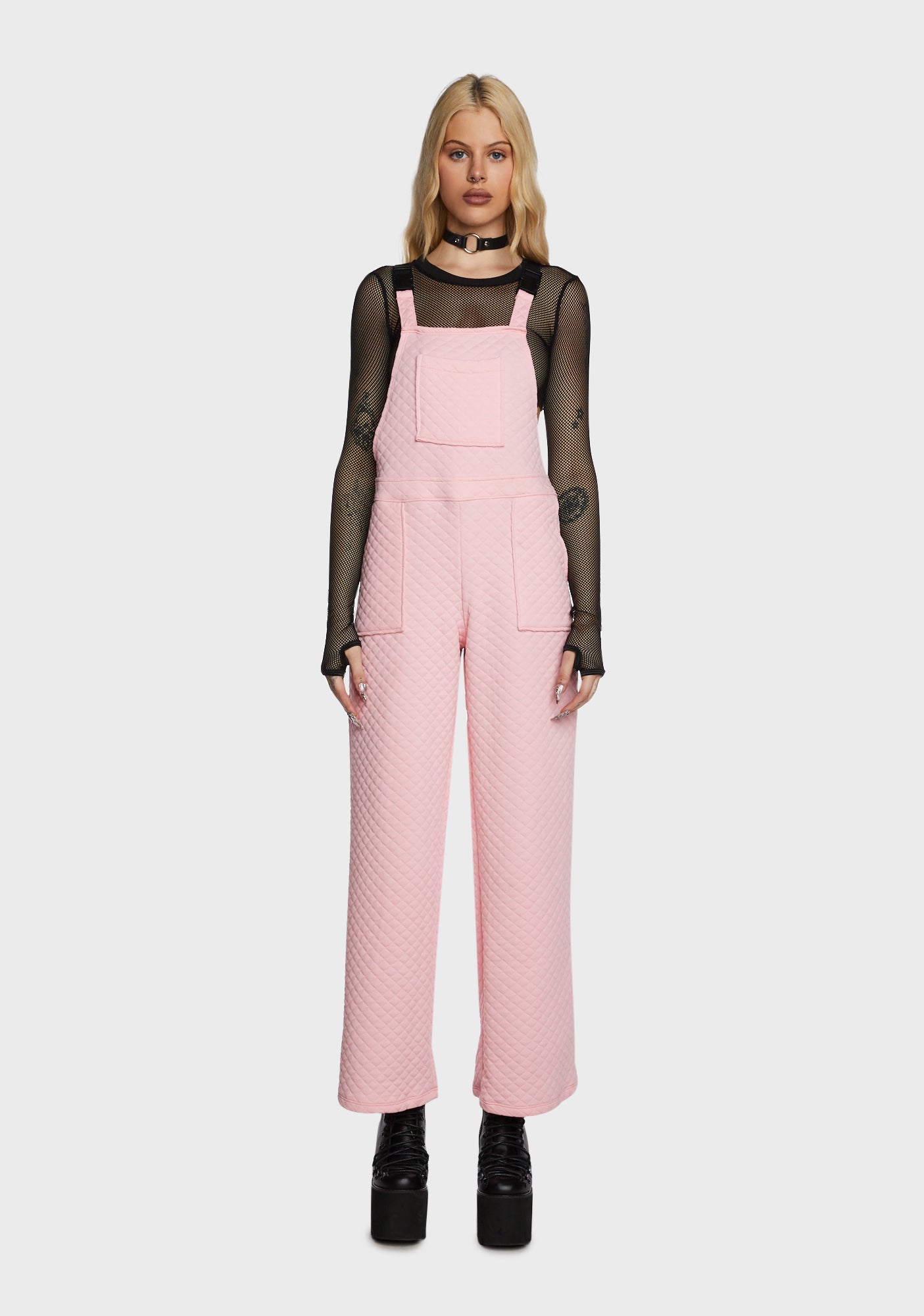 Quilted Overalls - Pink – Dolls Kill