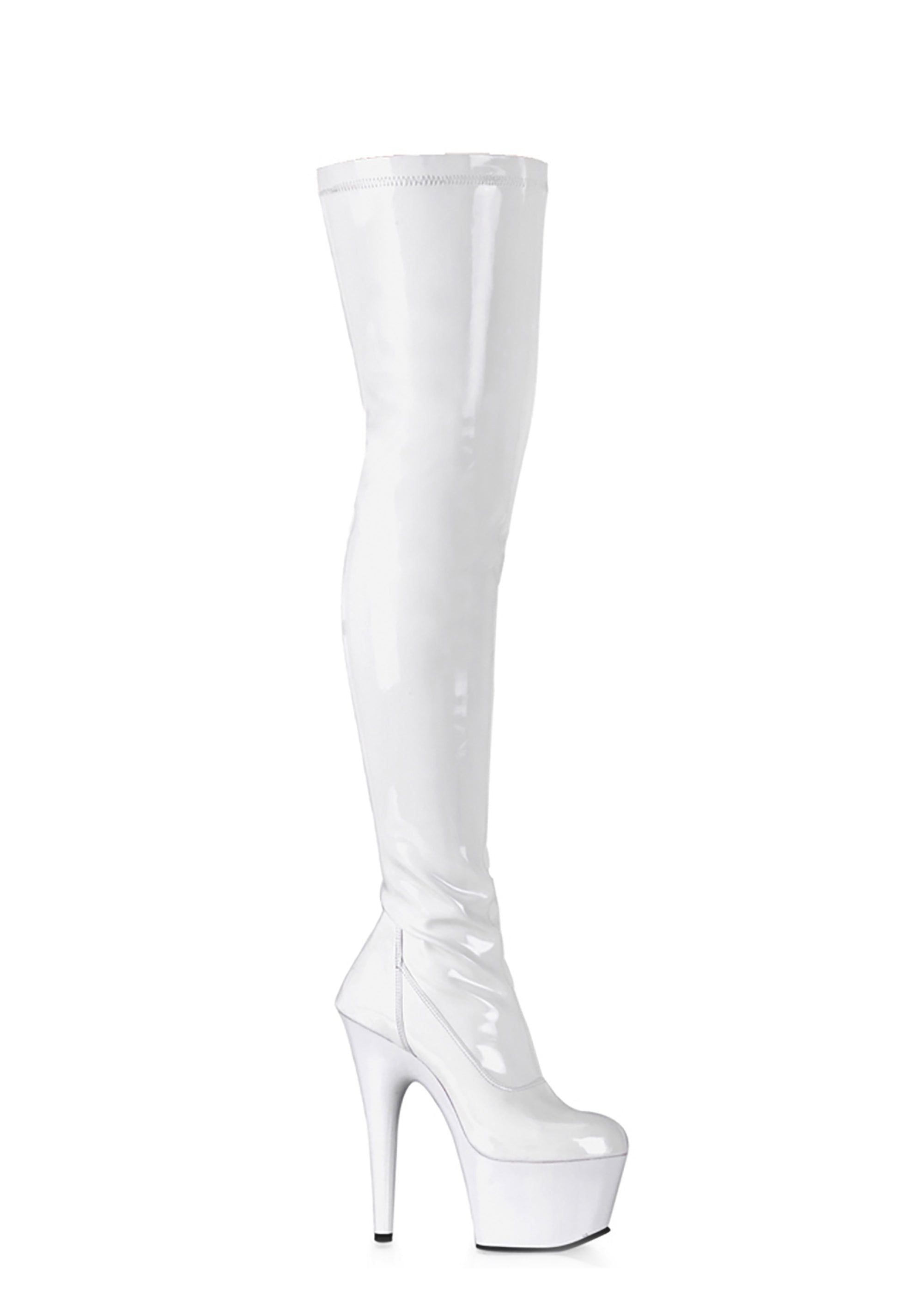 Adore-3000 Platform Thigh High Boots-White – Dolls Kill