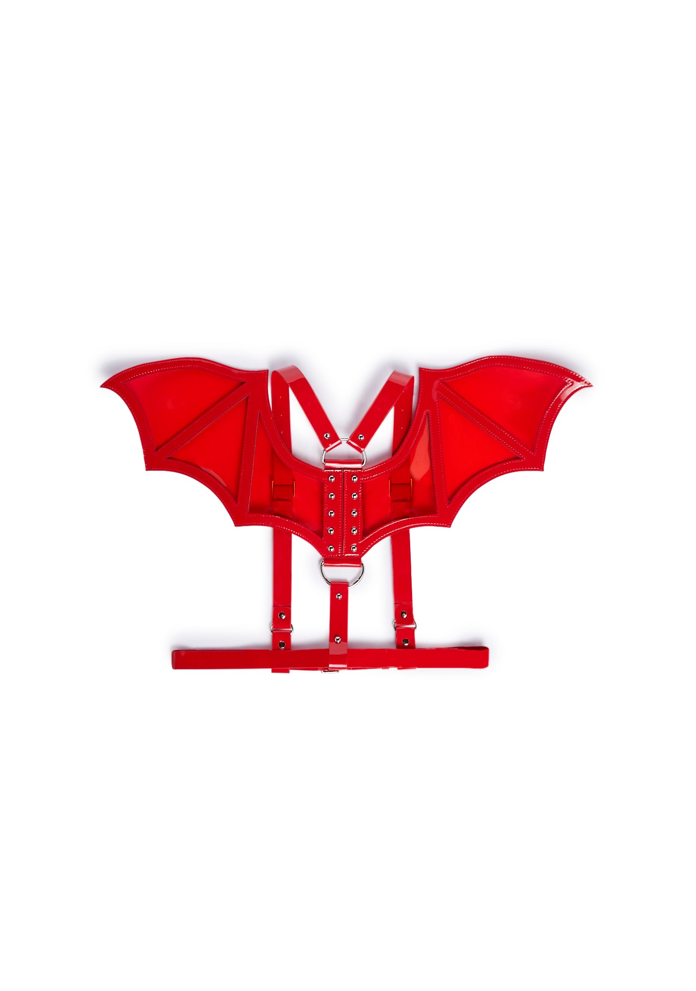 Trickz N' Treatz Clear Vinyl Bat Wing Harness - Red – Dolls Kill
