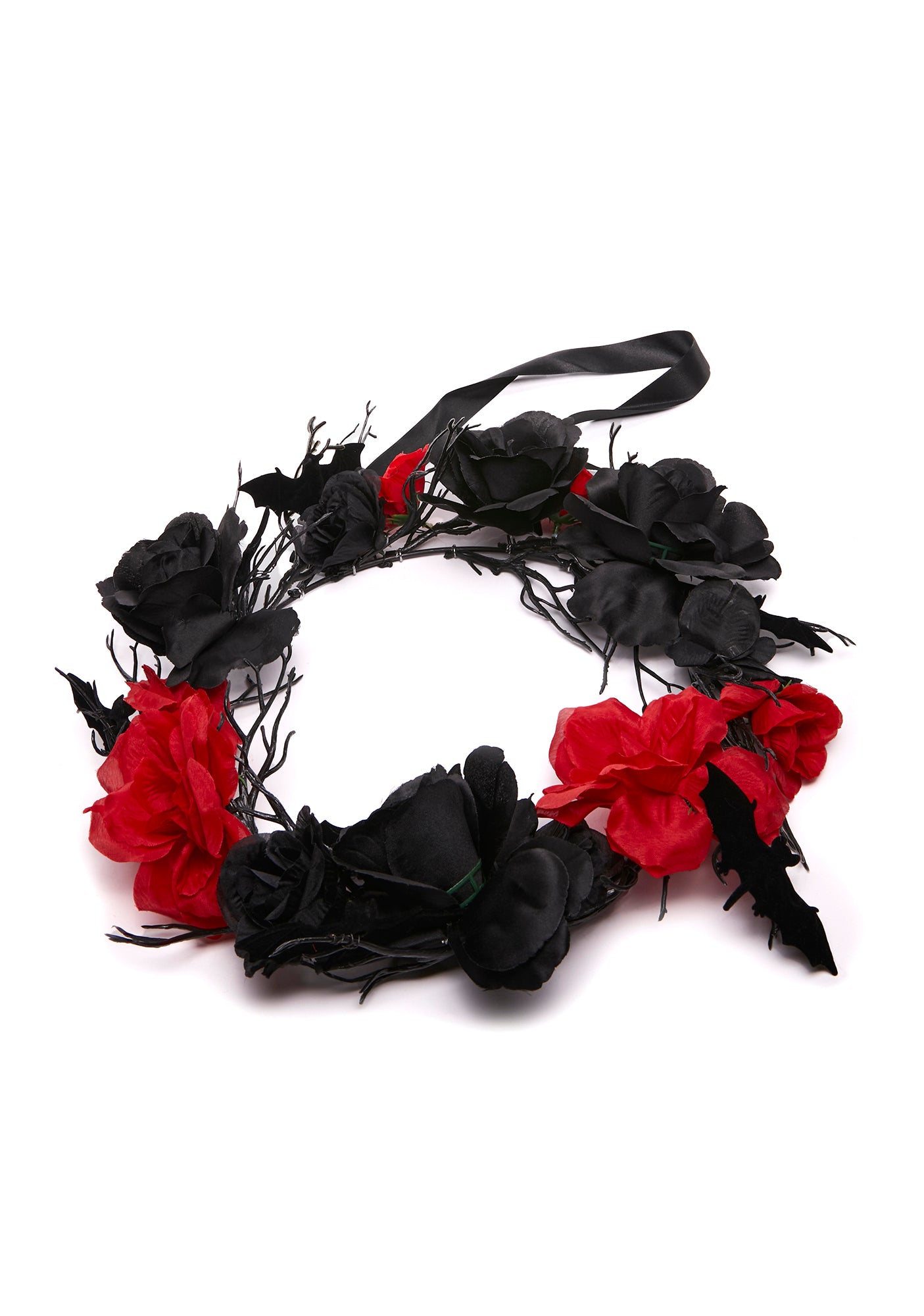 Dolls Home Rose Bat Wreath - Black/Red – Dolls Kill