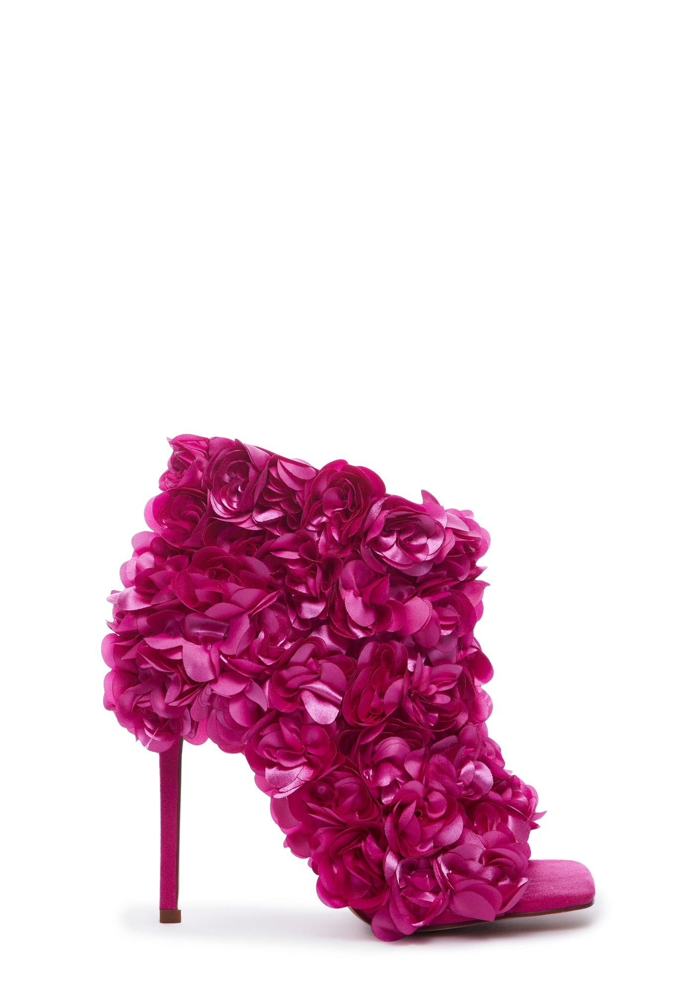 AZALEA WANG Floral Peep Toe Bootie Heels - Pink – Dolls Kill