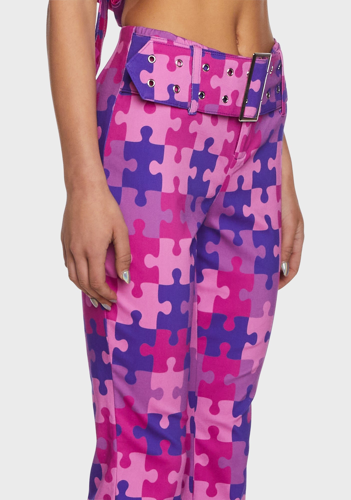 Puzzle Place Flared Pants – Dolls Kill