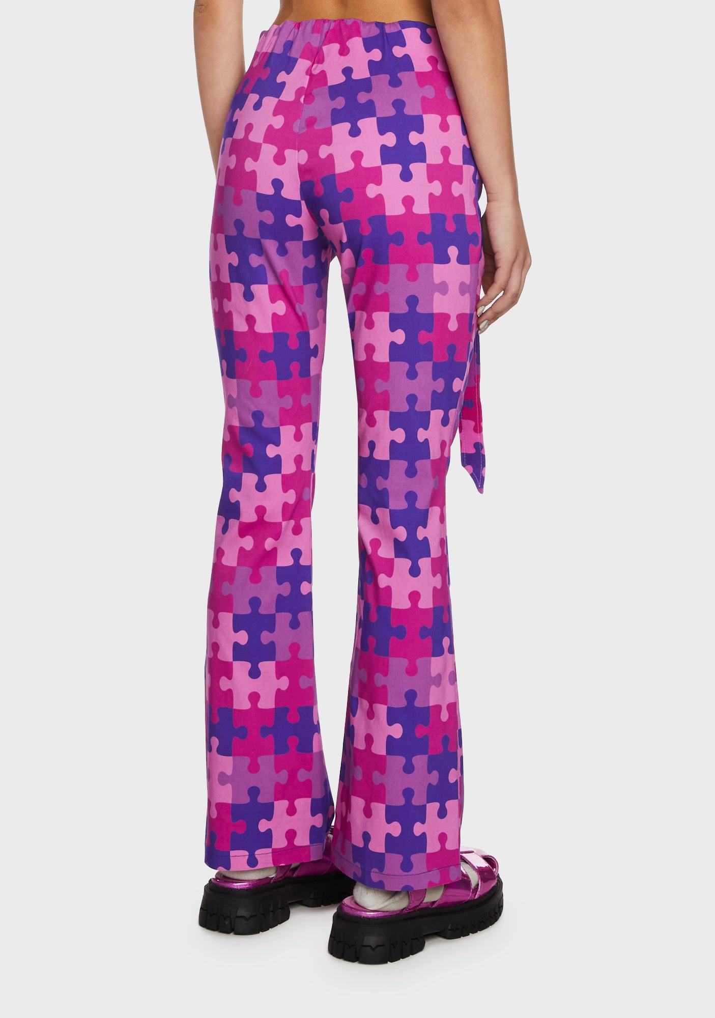 Puzzle Place Flared Pants – Dolls Kill