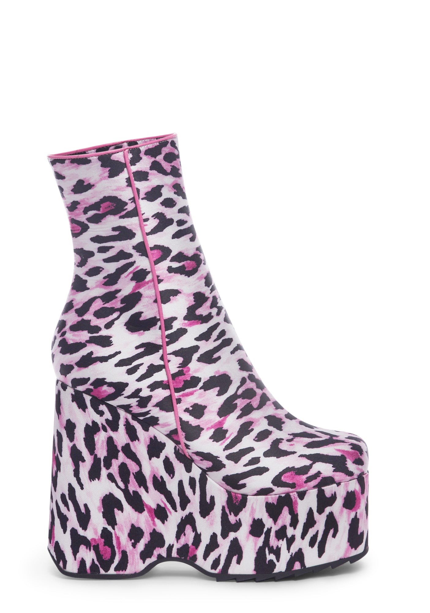Lamoda Wedge Platform Boots - Pink Leopard – Dolls Kill