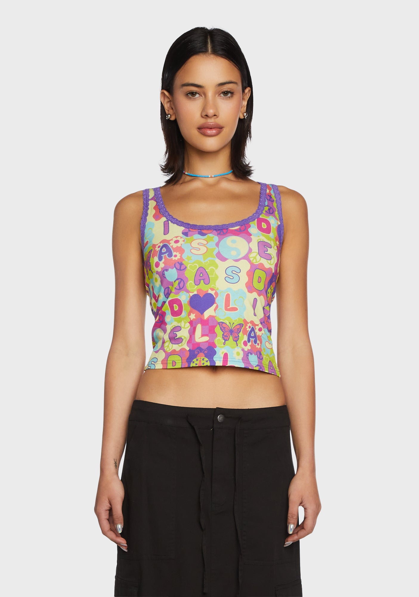 Delia's Alphabet Checkerboard Tank - Multi – Dolls Kill