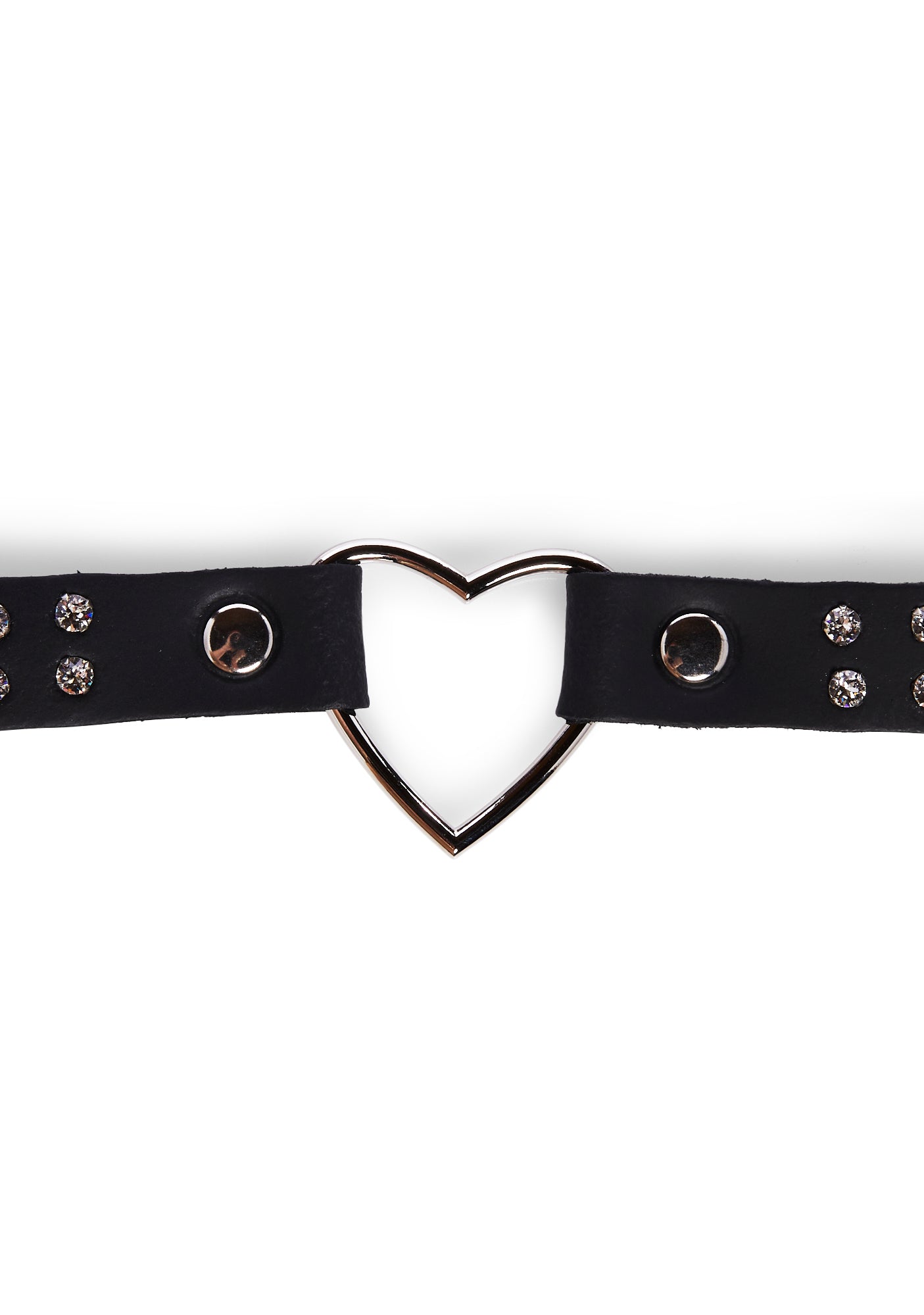Funk Plus Rhinestone Heart Hardware Choker - Black/Aurora – Dolls Kill
