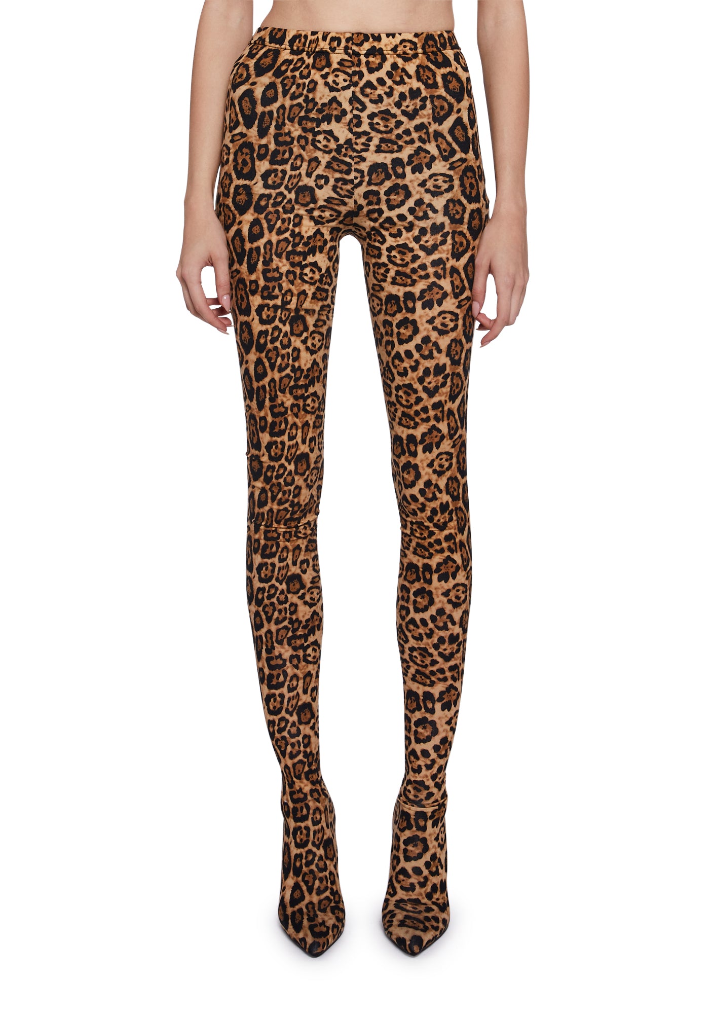 AZALEA WANG Leopard Print Legging Pant Heels - Multi – Dolls Kill