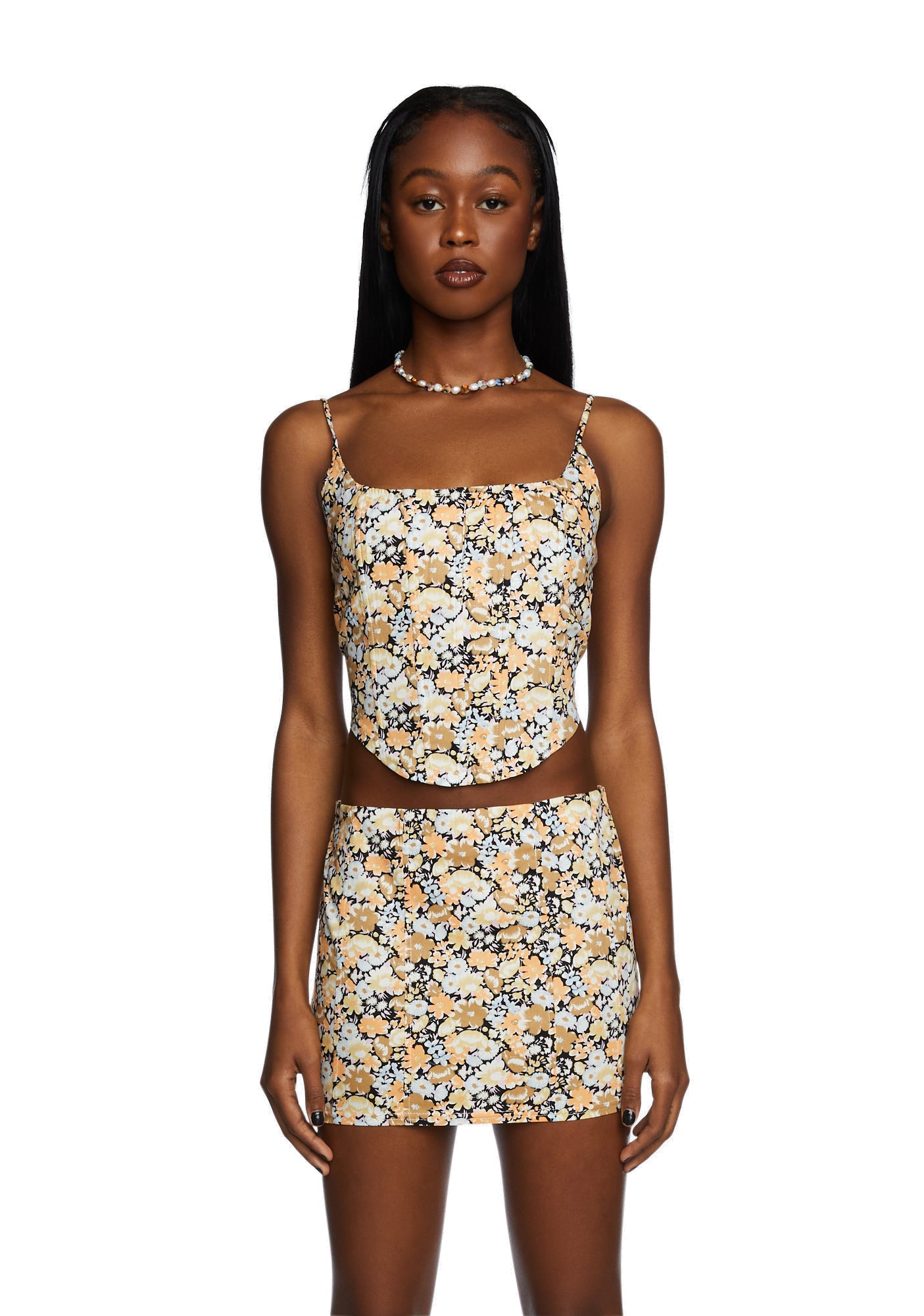 Floral Print Crop Corset Top - Multi – Dolls Kill