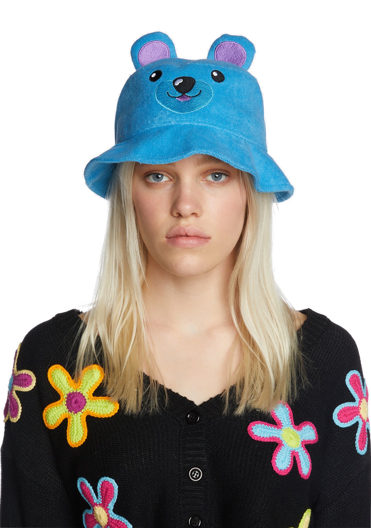 Bear Bucket Hat - Blue – Dolls Kill