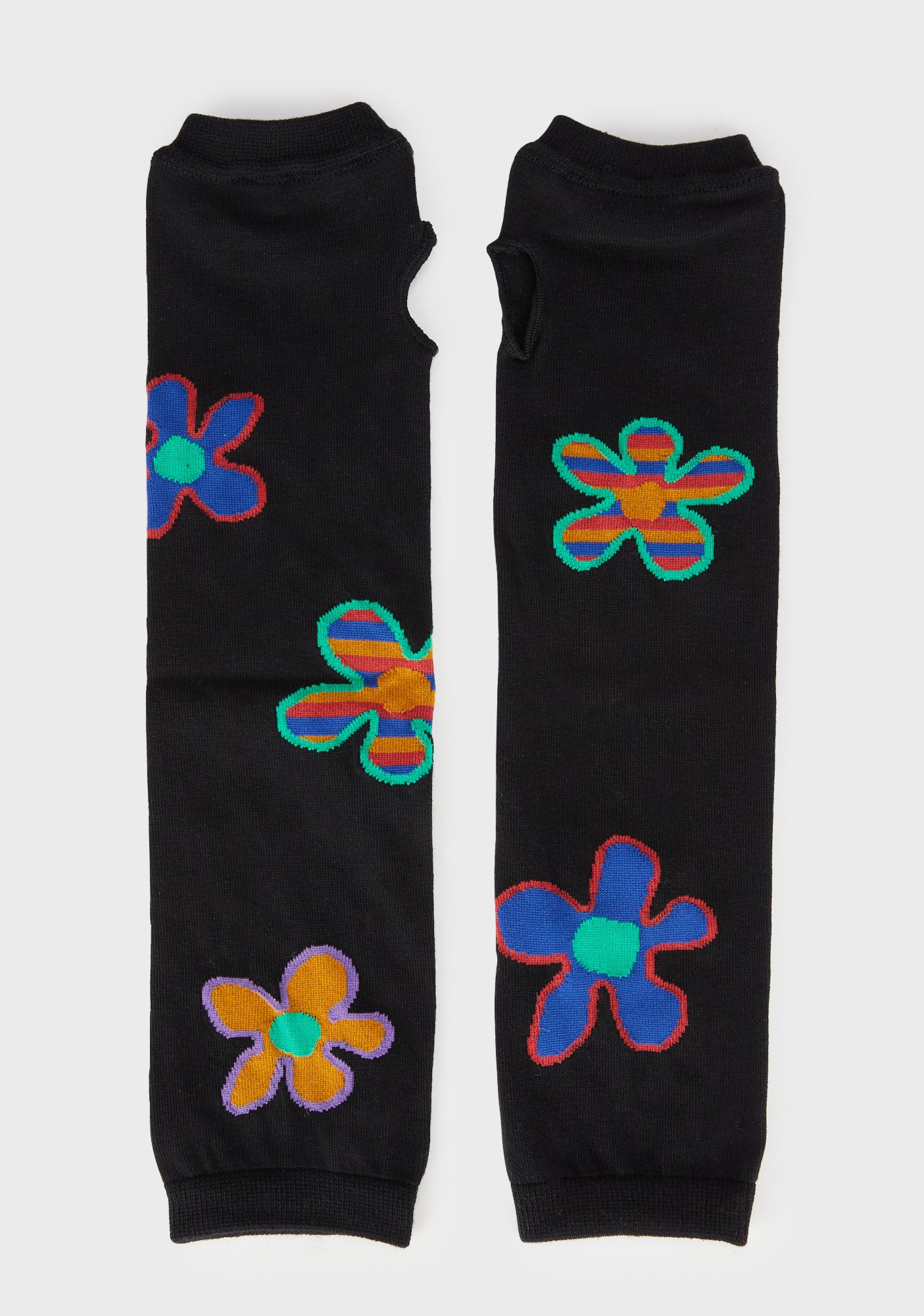 Floral Embroidered Arm Warmers - Multi – Dolls Kill