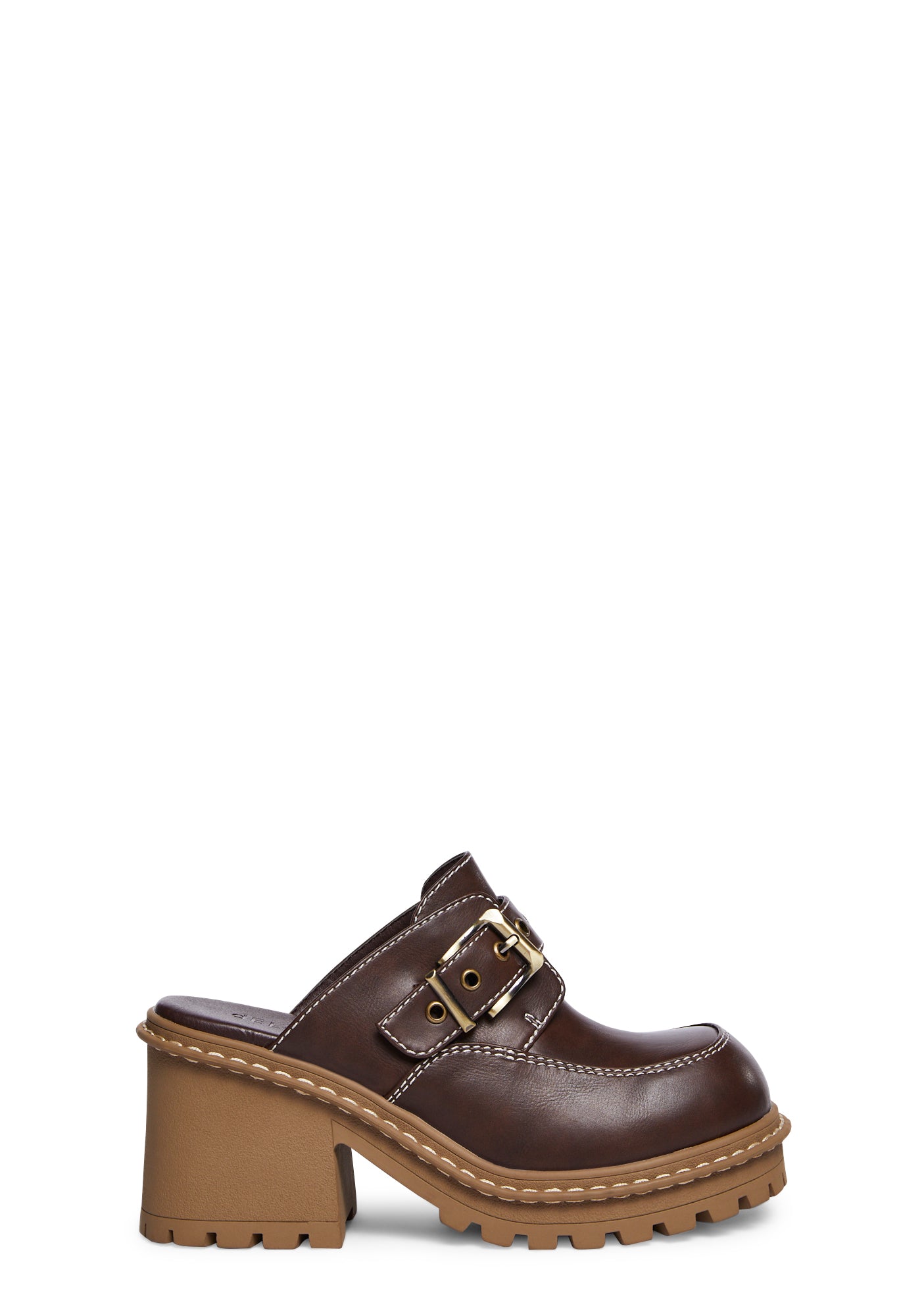 Delia's Buckle Platform Mules - Brown – Dolls Kill