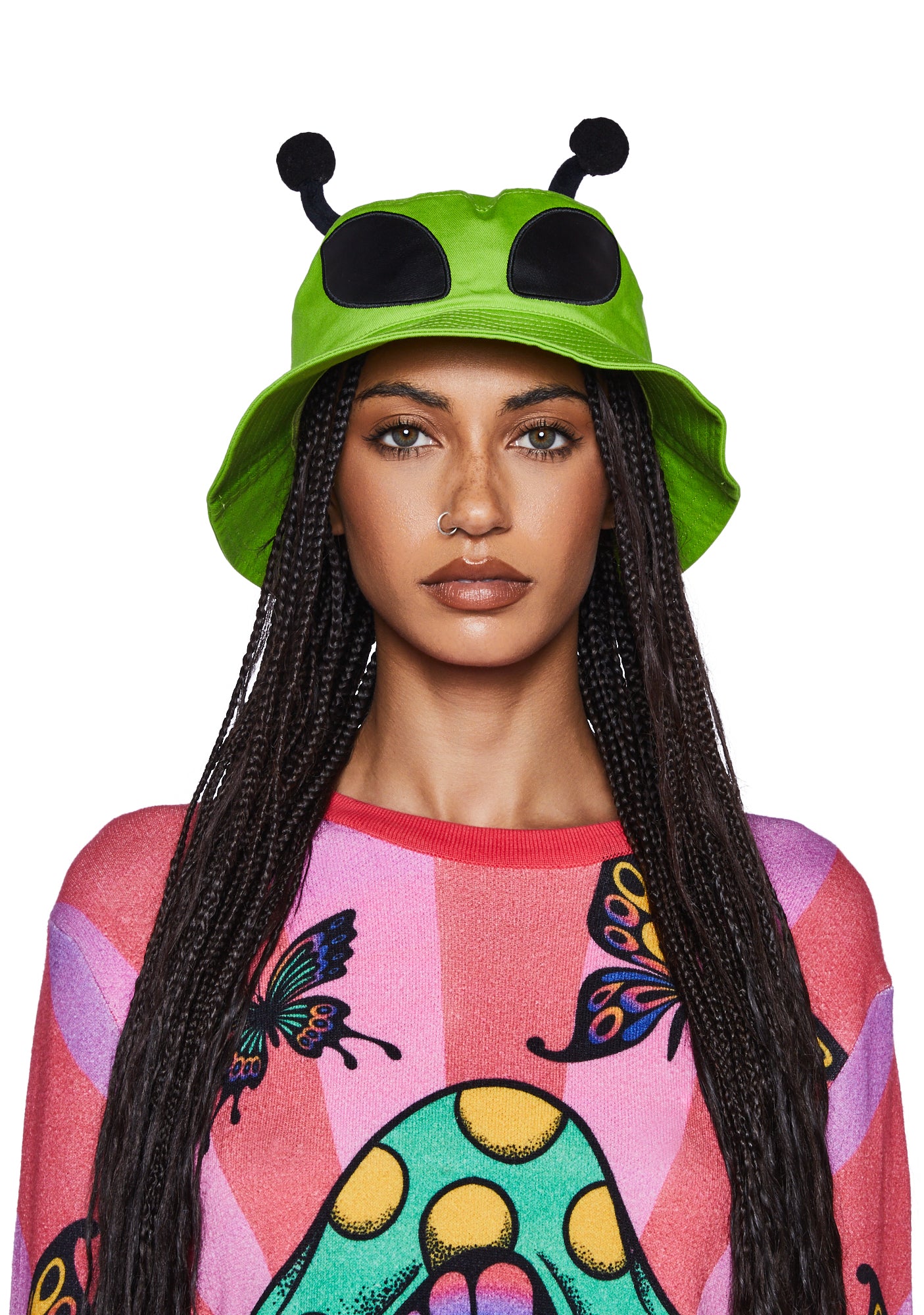 Current Mood Twill Alien Bucket Hat - Green – Dolls Kill