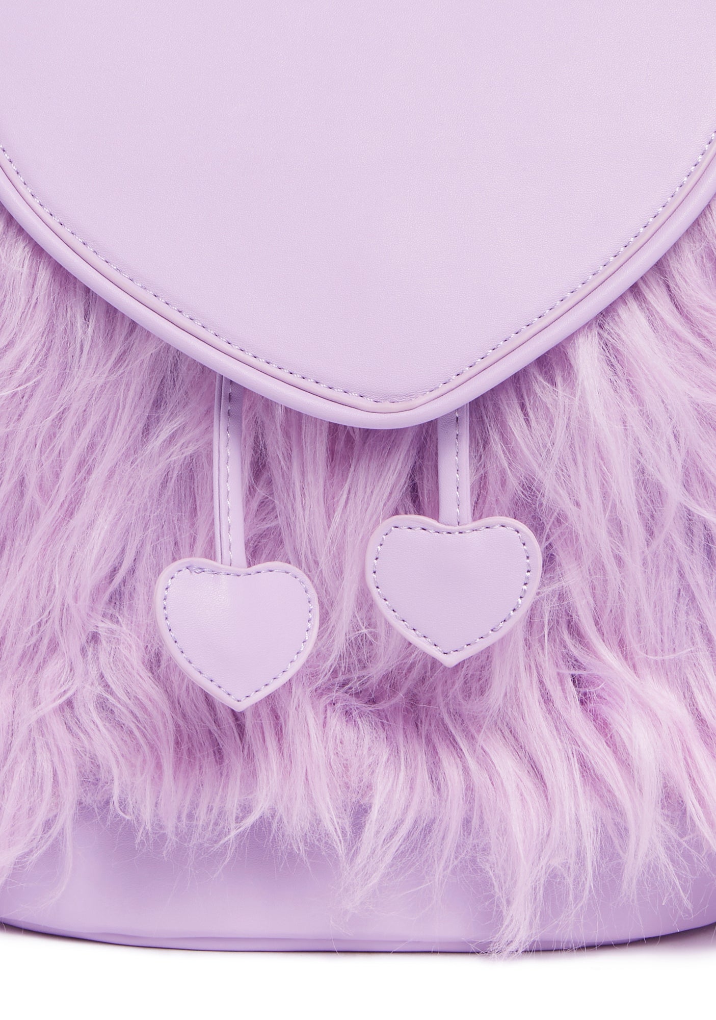 Sugar Thrillz Faux Fur Heart Drawstring Backpack - Purple – Dolls Kill