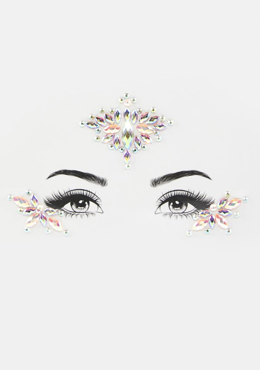 Rhinestone Gem Crystal Face Stickers - Light Pink/Peach – Dolls Kill