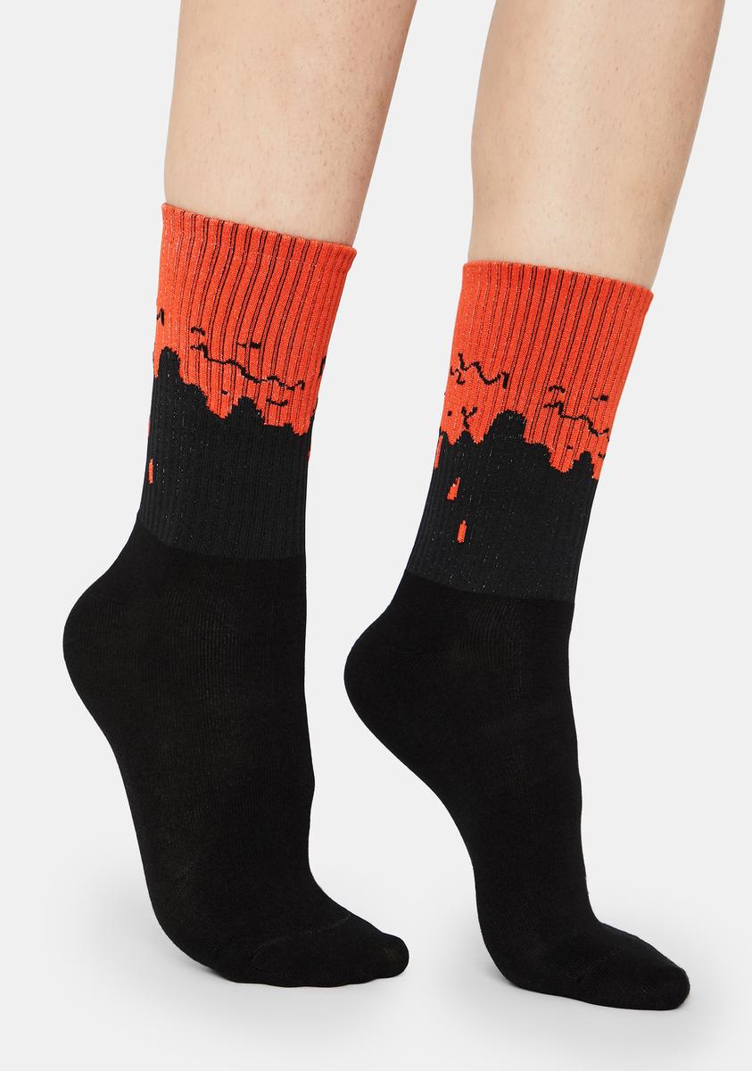 Blood Drip Crew Socks - Red/Black – Dolls Kill
