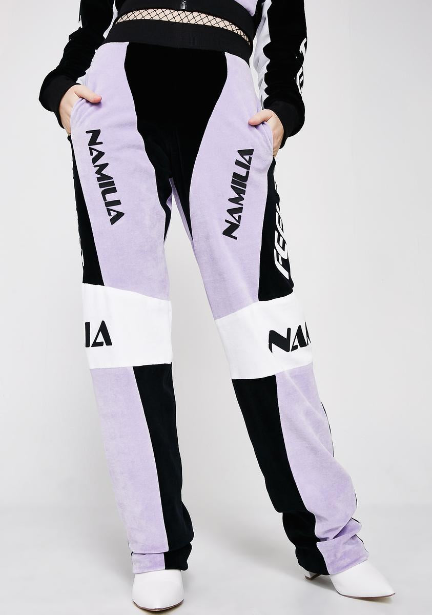 Lavender Velour Motocross Trousers – Dolls Kill
