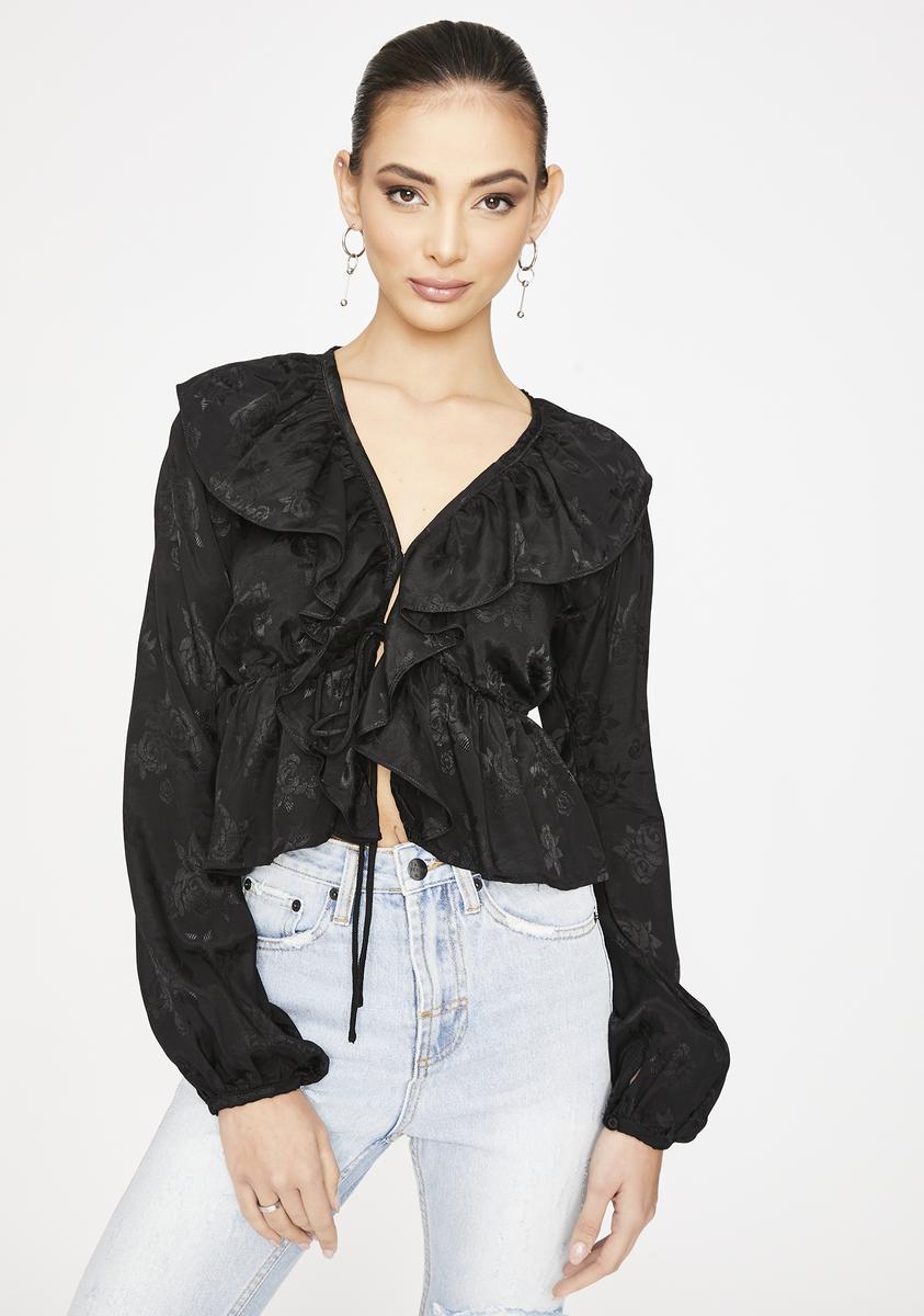 Satin Rose Black Diar Top – Dolls Kill