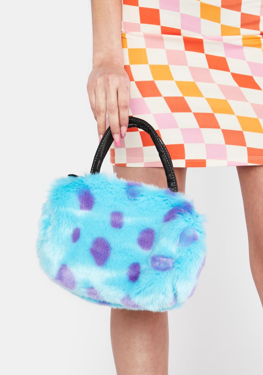 Faux Fur Spotted Handbag - Blue/Purple – Dolls Kill