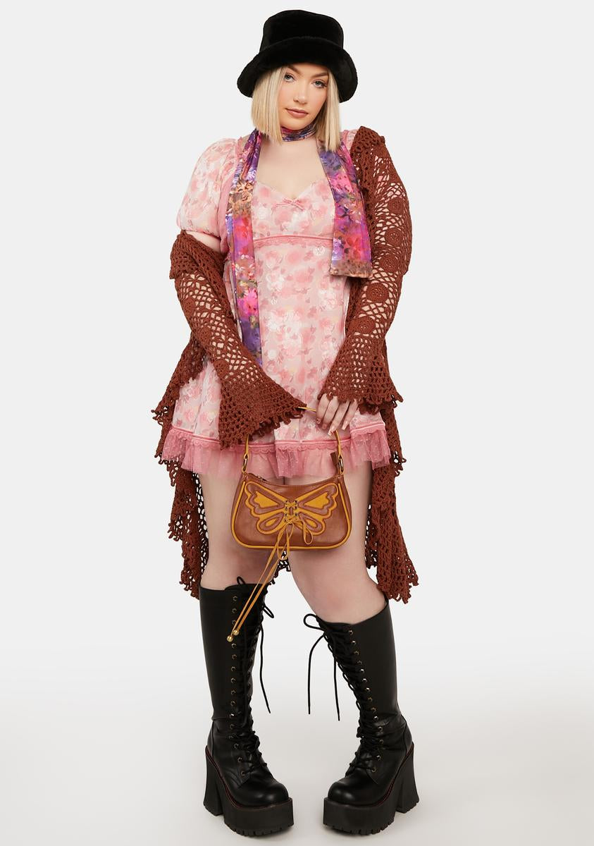 Plus Size Delia's Chiffon Floral Babydoll Mini Dress - Pink – Dolls Kill