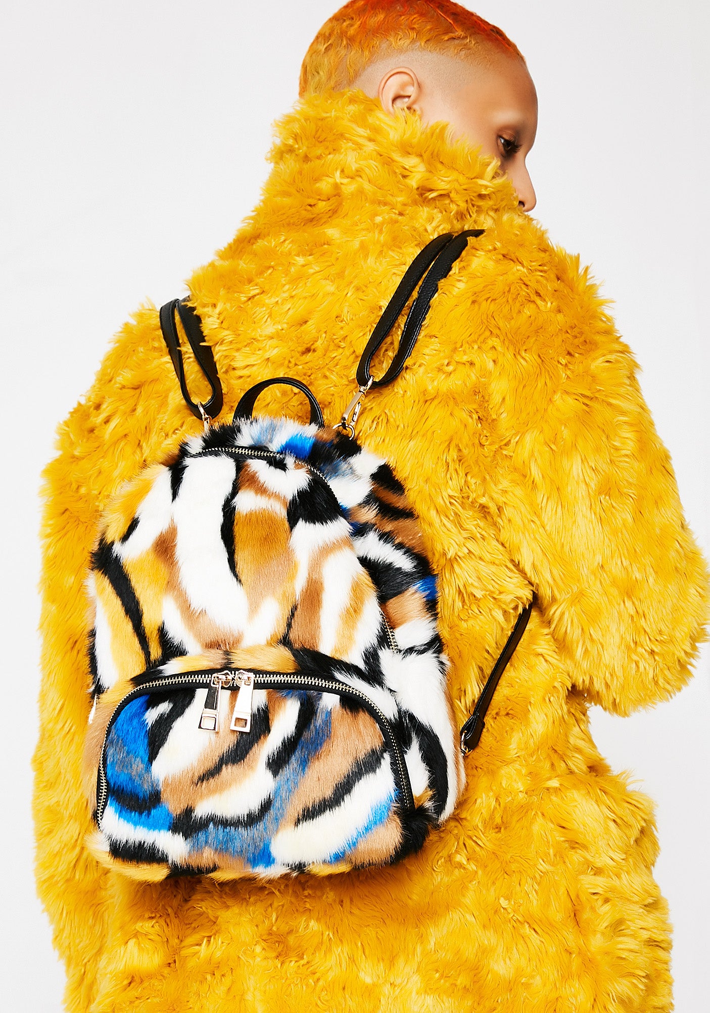 Fuzzy Striped Tiger Mini Backpack – Dolls Kill