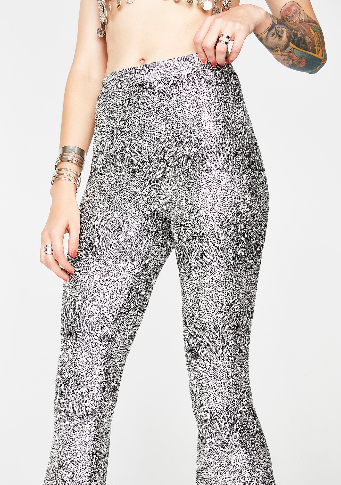 Night Fever Metallic Flares – Dolls Kill