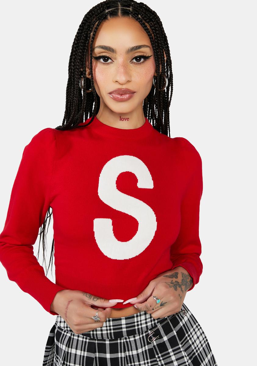 Dolls Kill X Archie Comics Jughead Knit Ribbed Sweater - Red