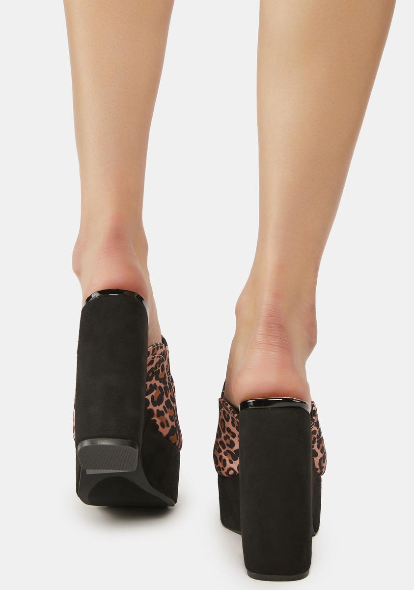 Leopard Platform Mules - Black/Multi – Dolls Kill