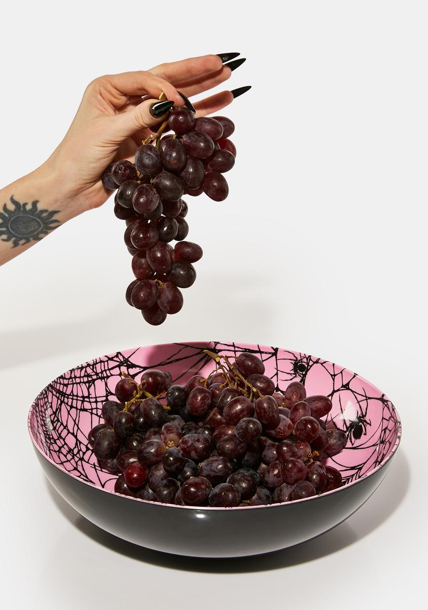 Dolls Home Spider Web Salad Bowl - Pink/Black – Dolls Kill