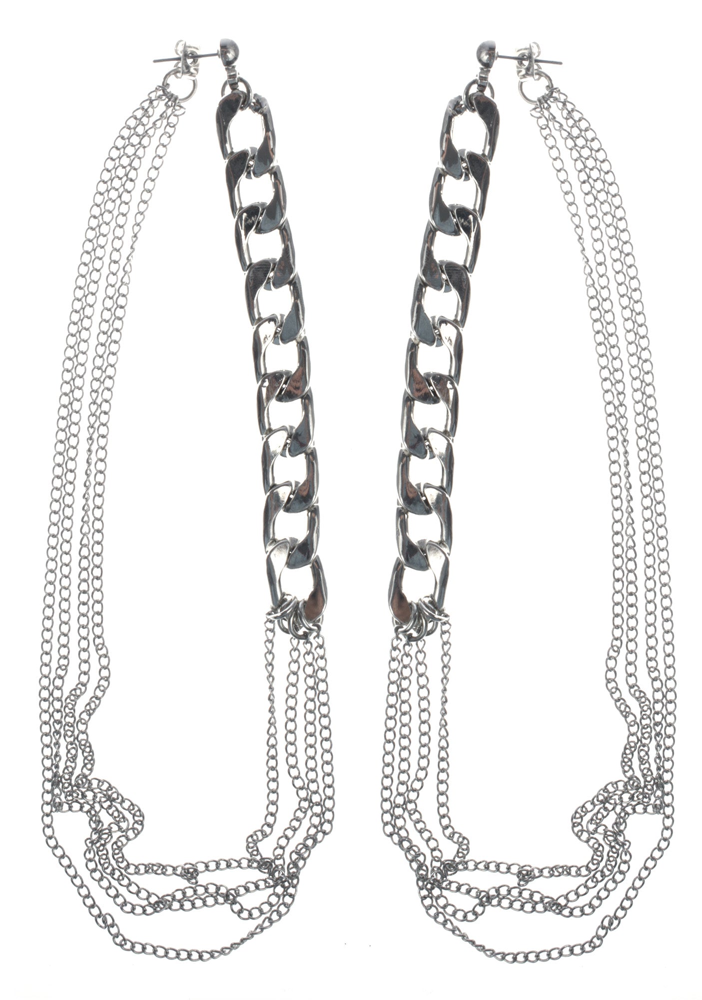 Compulsion Chained Earrings – Dolls Kill