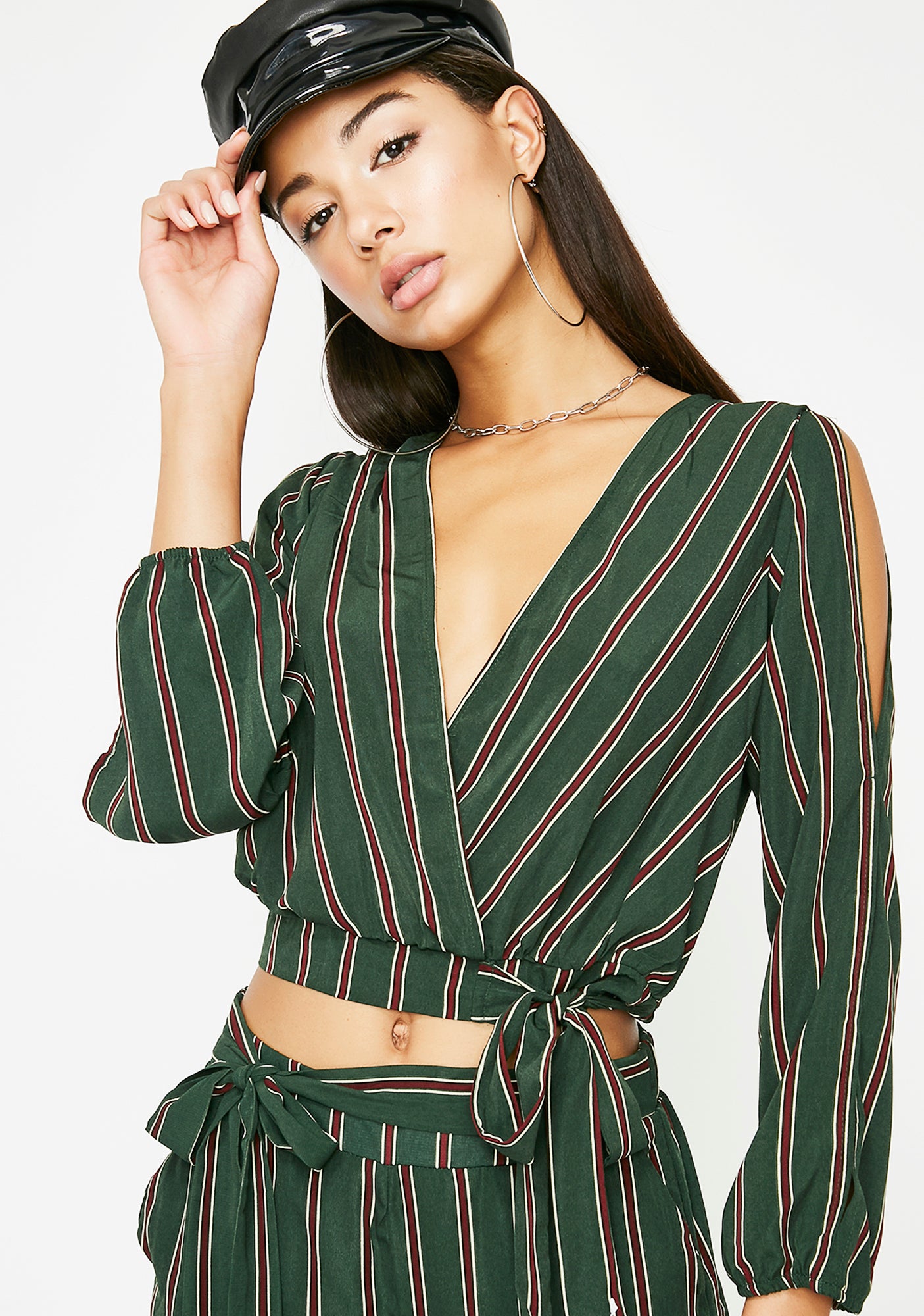 Stripe Wrap Top – Dolls Kill