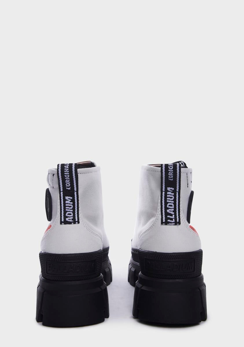 Palladium Platform Chunky Canvas High Top Sneakers - White/Black ...