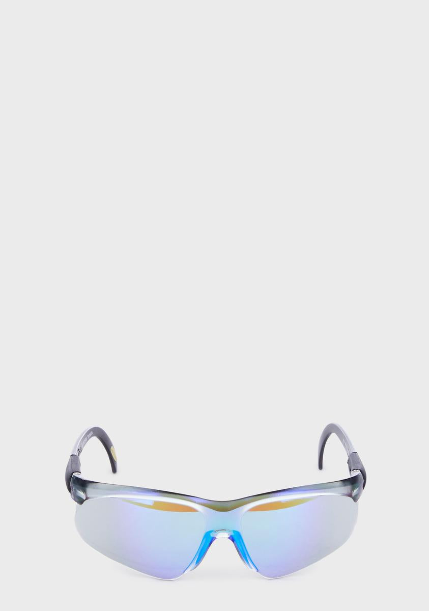 Good Times Eyewear Curved Shades Sunglasses - Blue – Dolls Kill