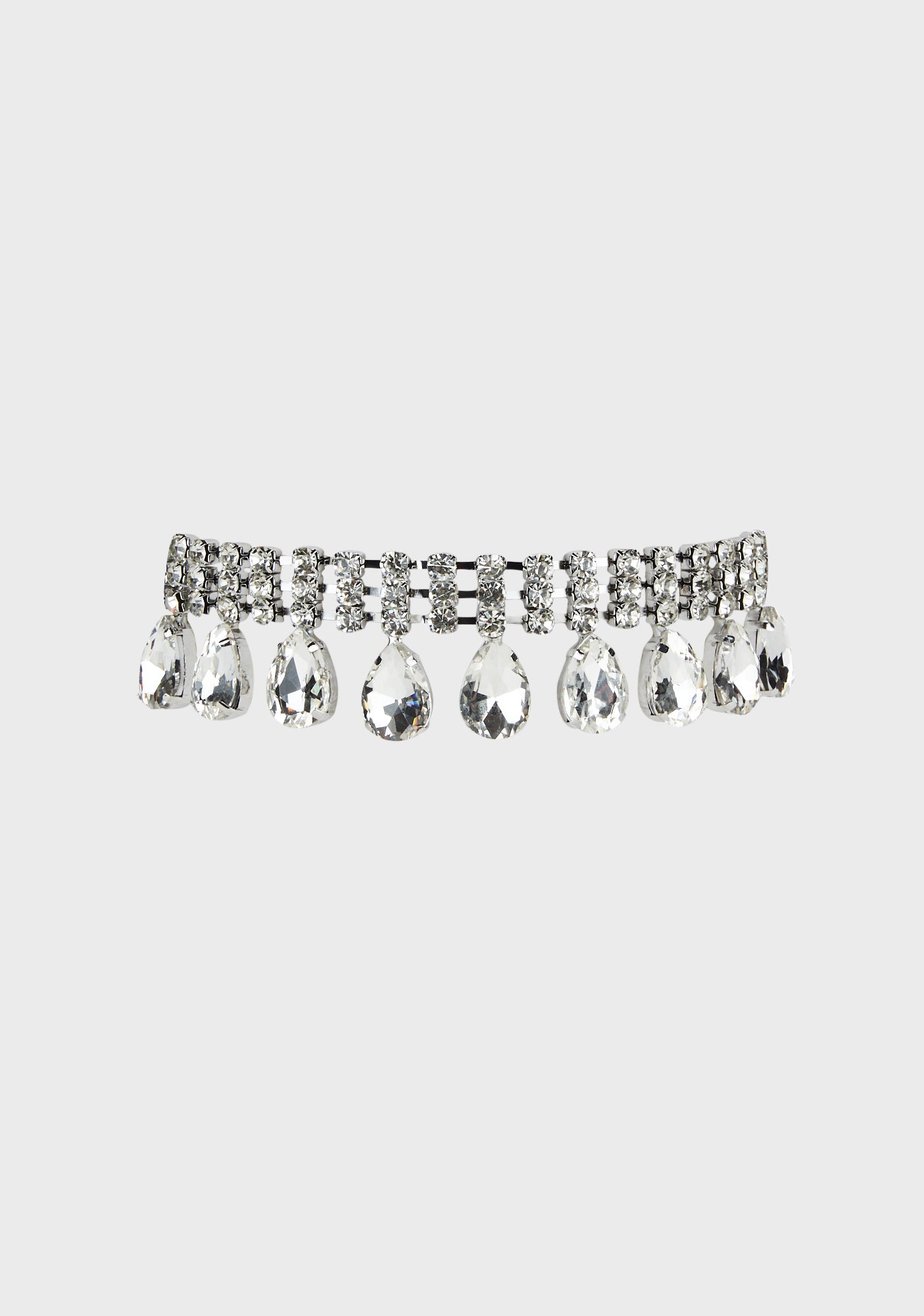 Teardrop Jewel Choker Necklace - Silver – Dolls Kill