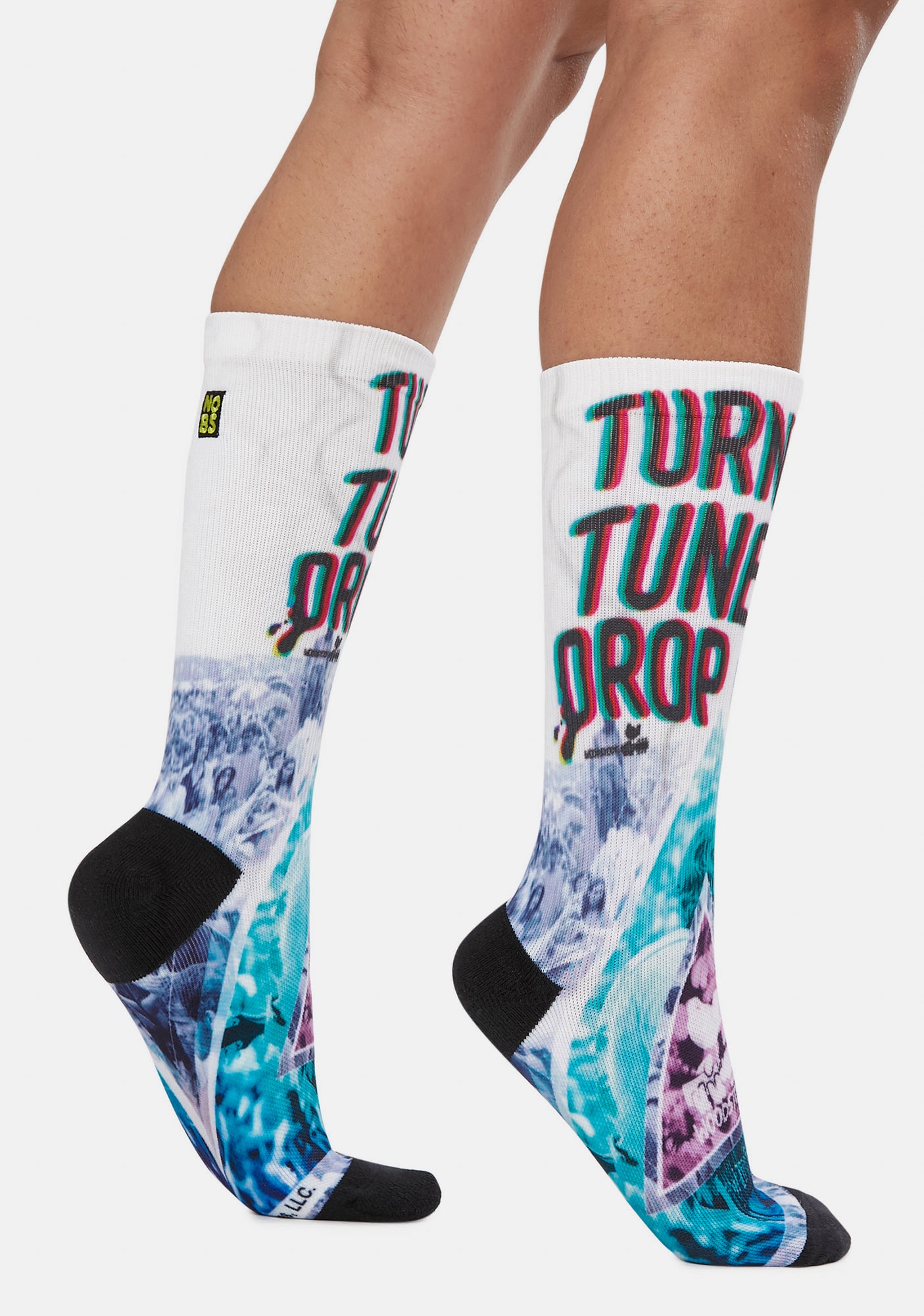 Drop Out Printed Crew Socks – Dolls Kill
