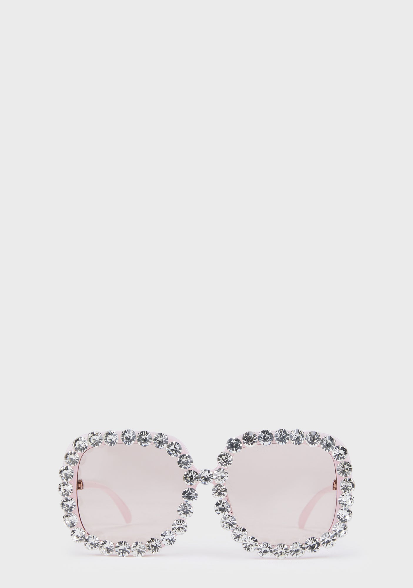 Rhinestone Square Sunglasses - Pink – Dolls Kill