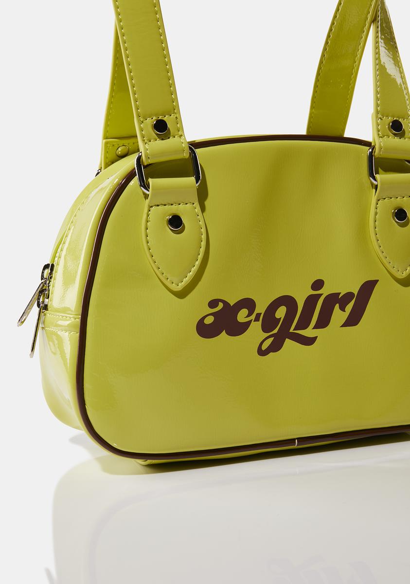 x-Girl Mini Boston Vinyl Logo Bag - Yellow – Dolls Kill