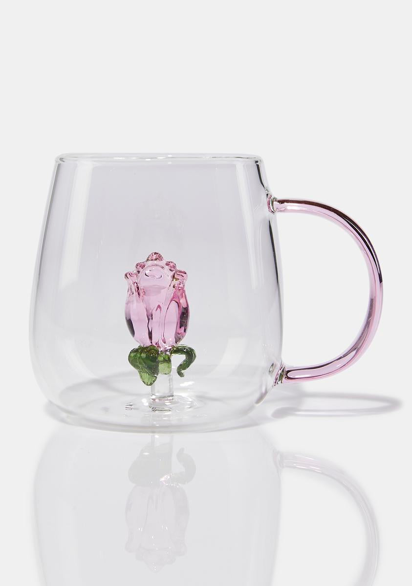 Glass 3D Rose Mug – Dolls Kill