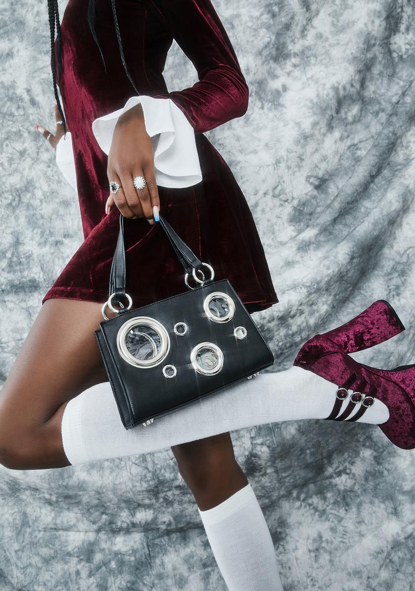 Delia's See Through Faux Leather Bag - Black – Dolls Kill