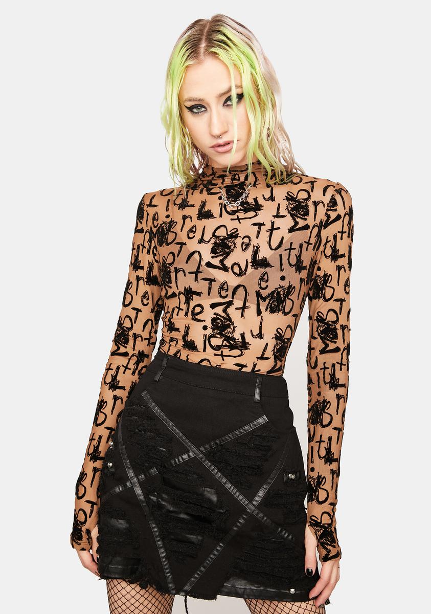 Punk Rave Waste Soil Series Mesh Top – Dolls Kill