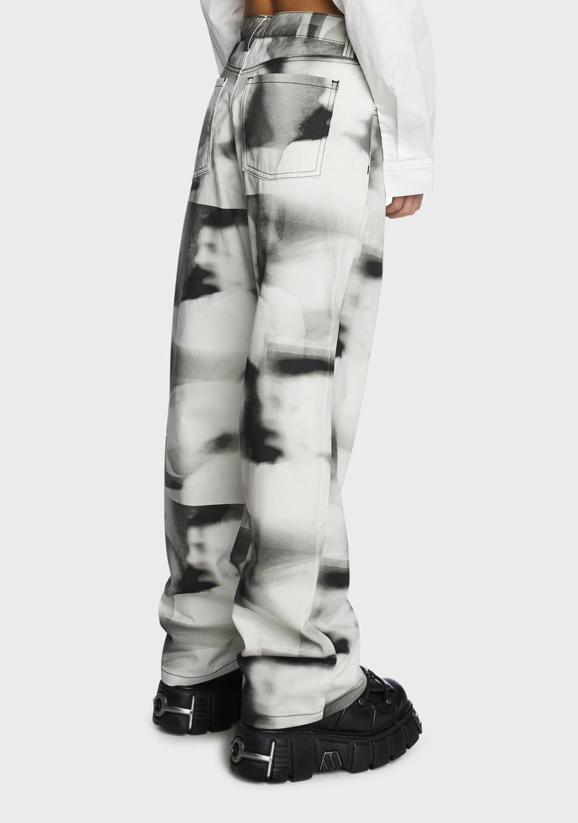 The Ragged Priest Mid Rise Photo Print Pants - Black/White – Dolls Kill