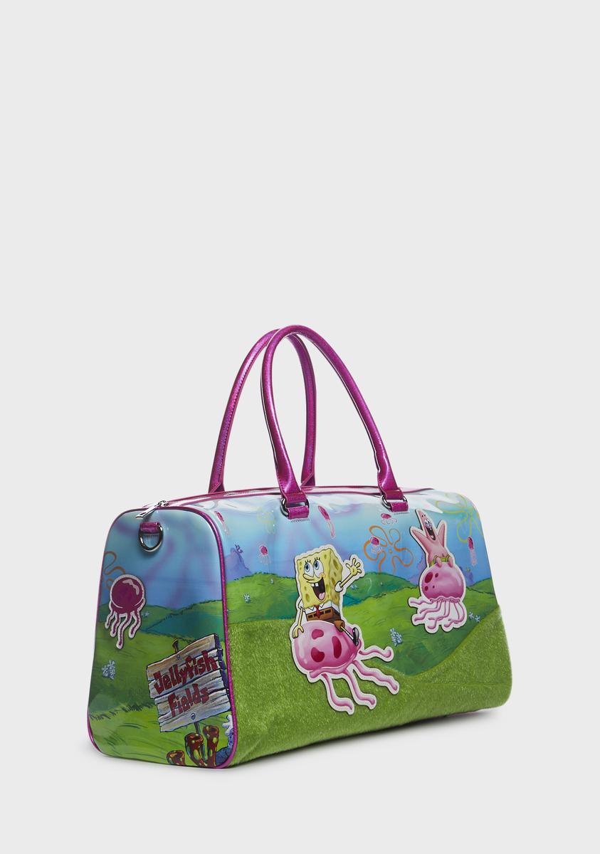 Dolls Kill x SpongeBob Vinyl Jelly Fish Fields Print Weekender Bag