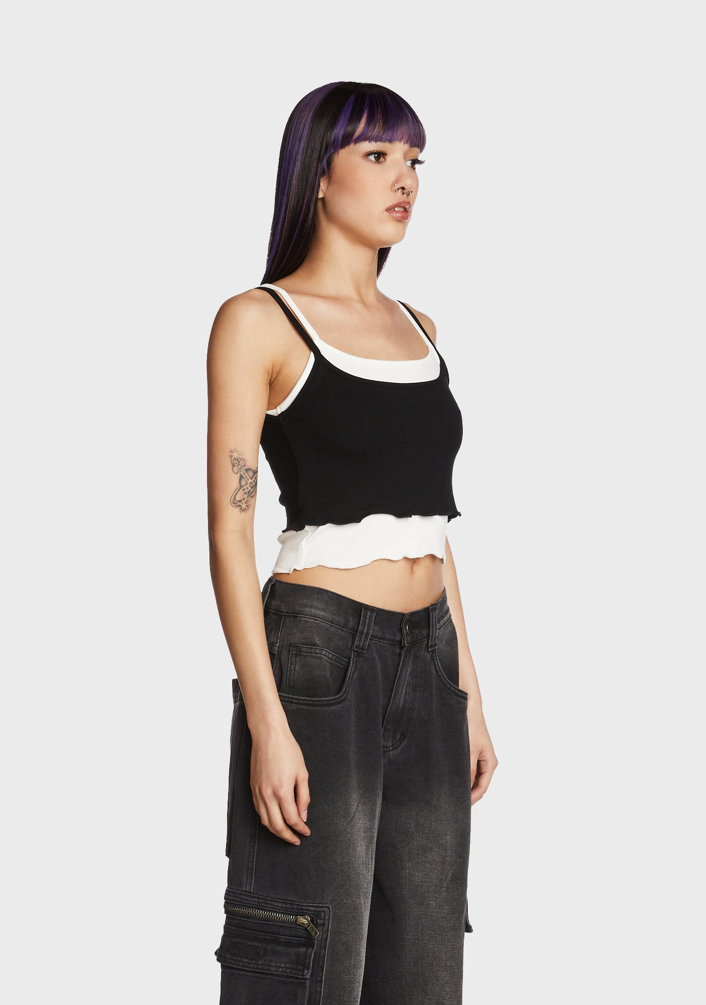 Knit Ribbed Crop Tank Top - Black – Dolls Kill