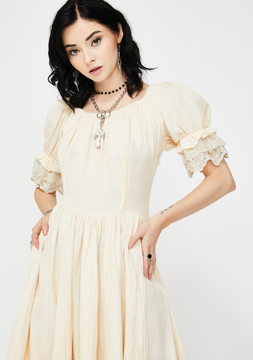 Devil Fashion Victorian Ruffle Midi Dress – Dolls Kill