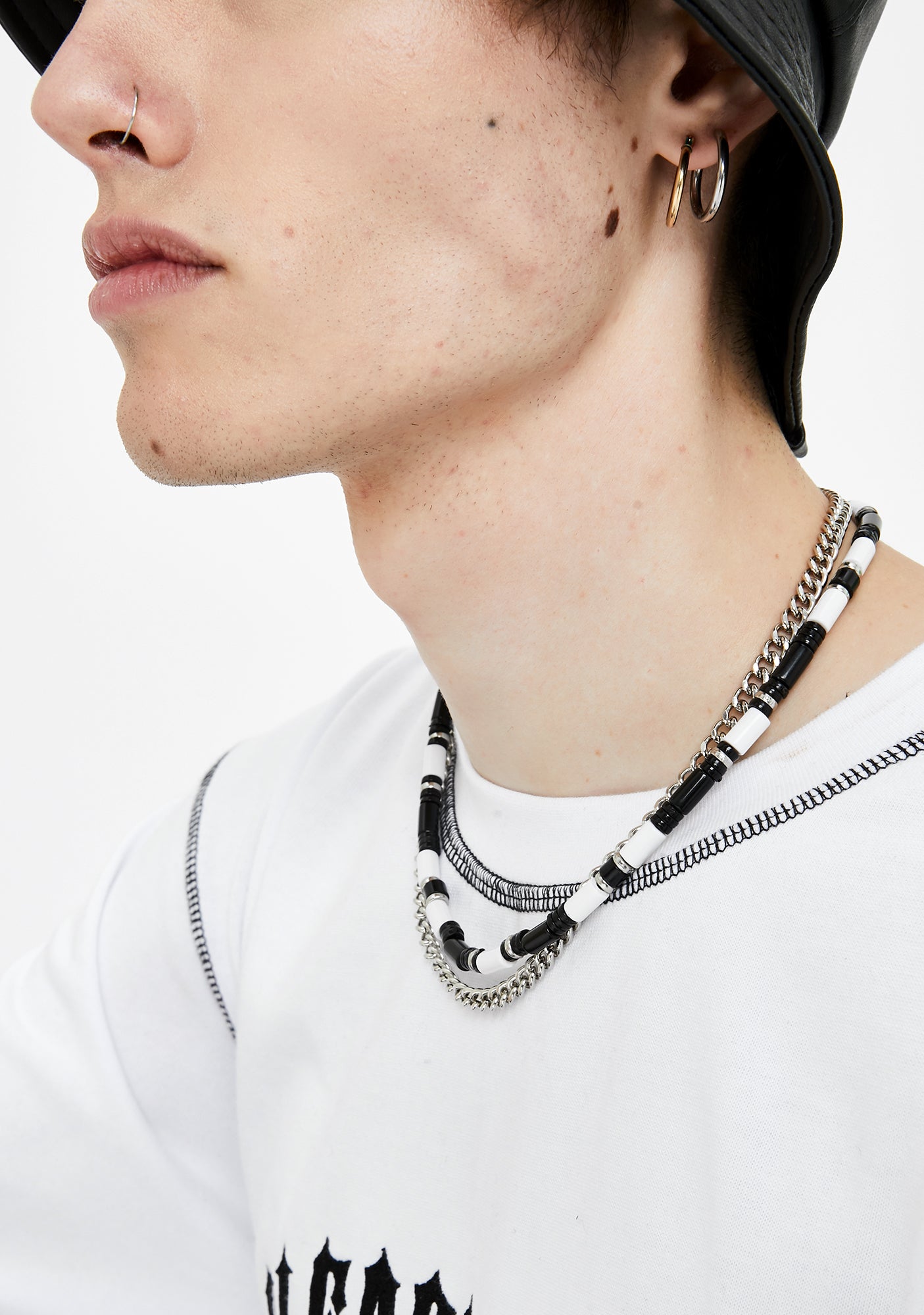 Beaded Chain Layered Necklace – Dolls Kill