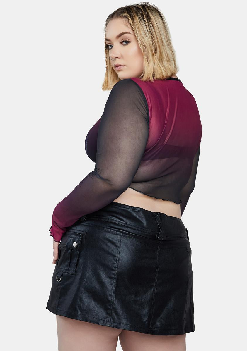 Plus Size dELiA*s by Dolls Kill Low-Rise Shimmer Mini Skort - Black