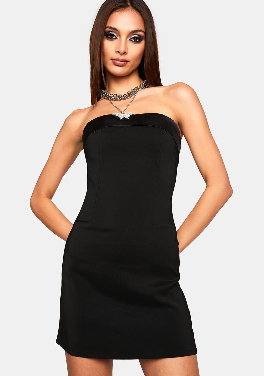 Strapless Mini Bodycon Dress - black – Dolls Kill