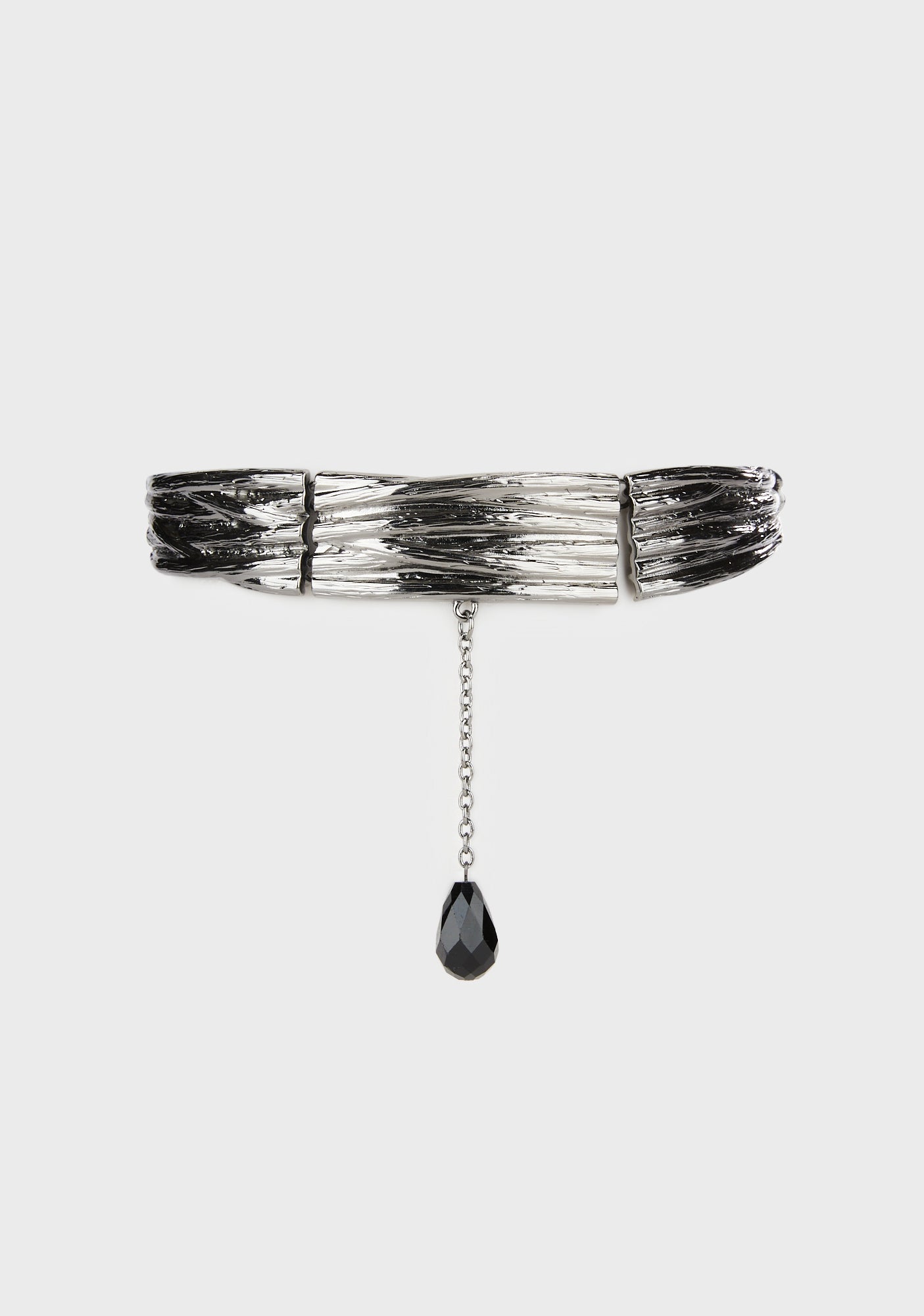 Metallic Wrap Drop Bead Choker - Silver – Dolls Kill